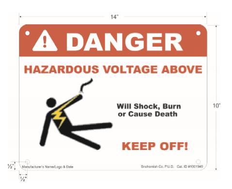 1001949.1 Substation Hazardous Voltage Above Rigid Sign (10in x 14in)