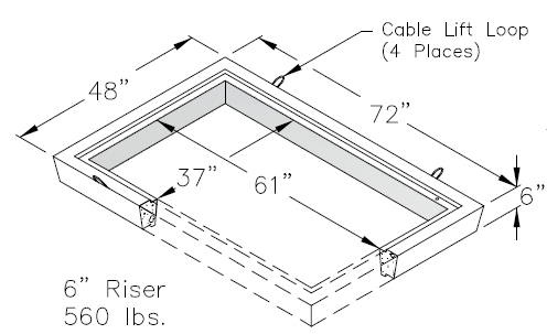 780719.1 Precast Reinforced Conc Vault Risers, 4'-0 Sqr & 4'-8 Sqr, 6 ...