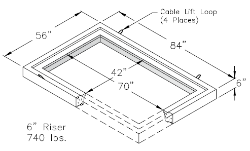780719.1 Precast Reinforced Conc Vault Risers, 4'-0 Sqr & 4'-8 Sqr, 6 ...