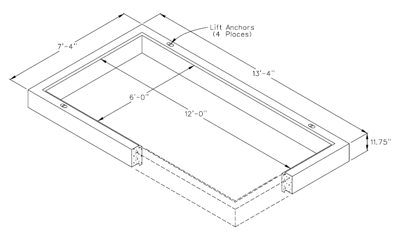 780719.1 Precast Reinforced Conc Vault Risers, 4'-0 Sqr & 4'-8 Sqr, 6 ...