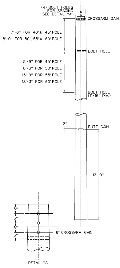 897720.2 Full Length Copper Naphthenate Pressure Treated Wood Poles